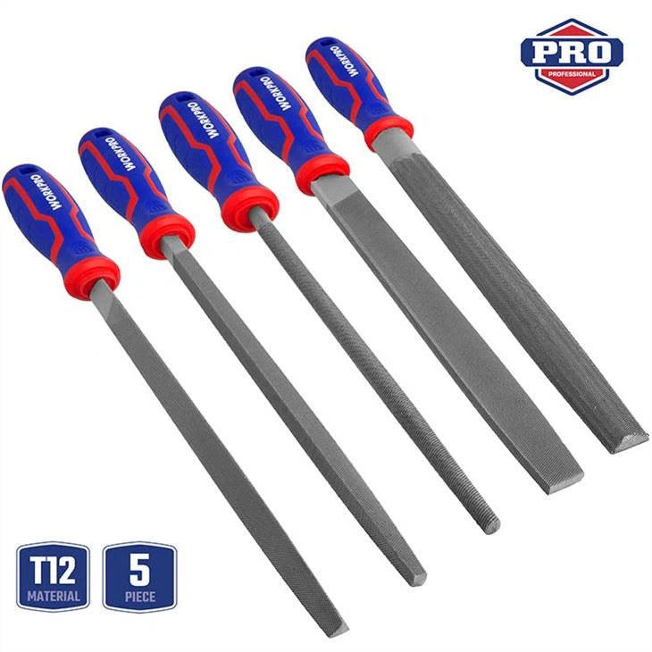 Workshop file set 200mm 5pc Workpro – Alrode Industrial Supplies